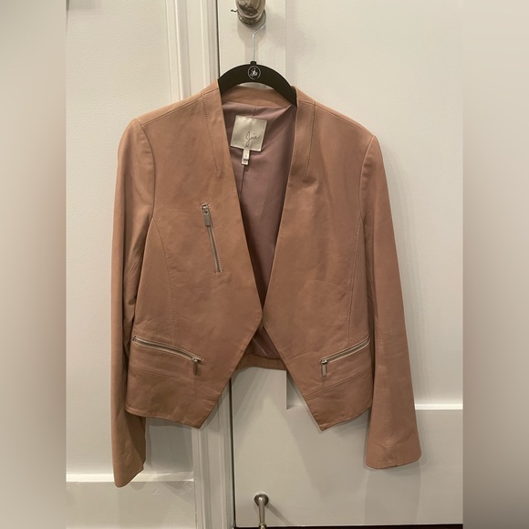 Joie | Jackets & Coats | Joie Leather Jacket Size Small Pale Pink ...